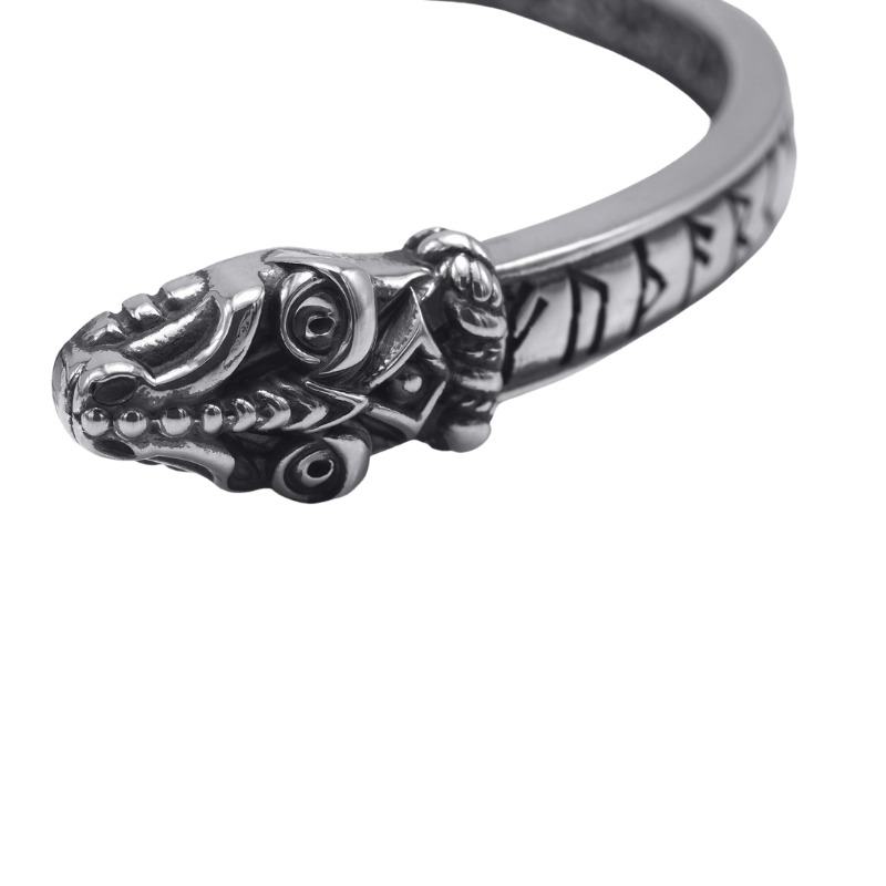 Armring Jormungandr with Elder Futhark Runes | Handmade – vkngjewelry