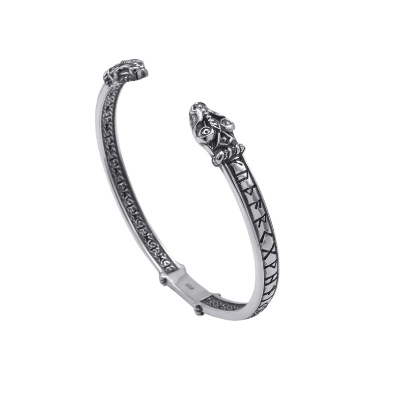 Armring Jormungandr with Elder Futhark Runes | Handmade – vkngjewelry