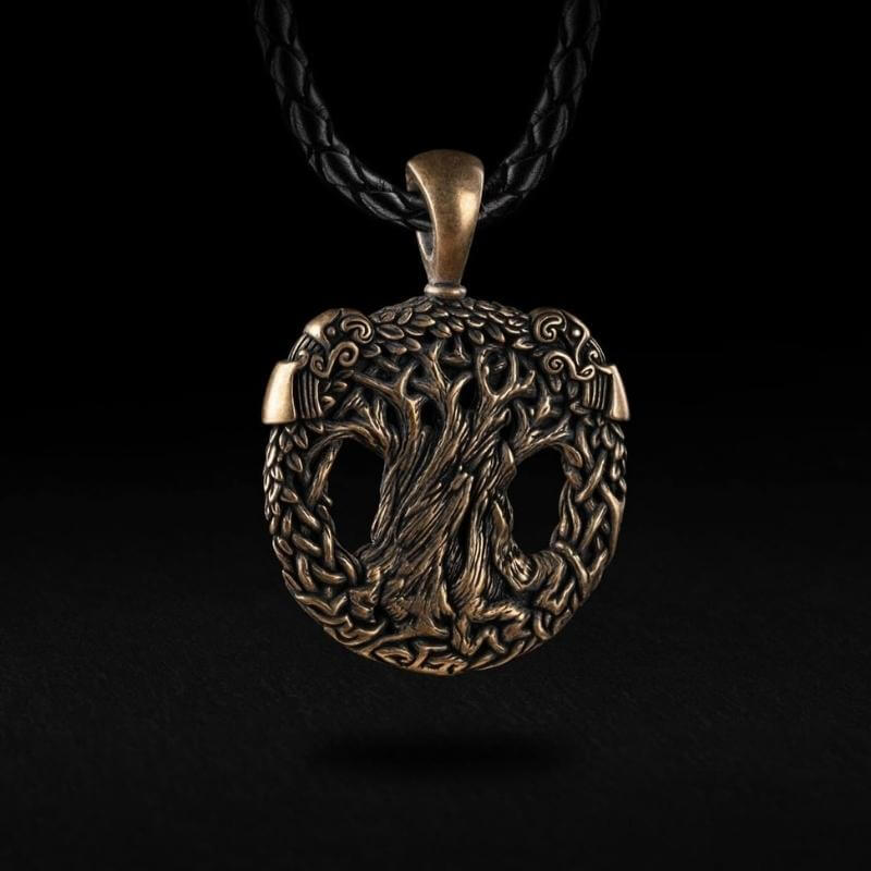 Bronze Ravens Yggdrasil Necklace [Large] | Handmade | Viking Jewellery ...