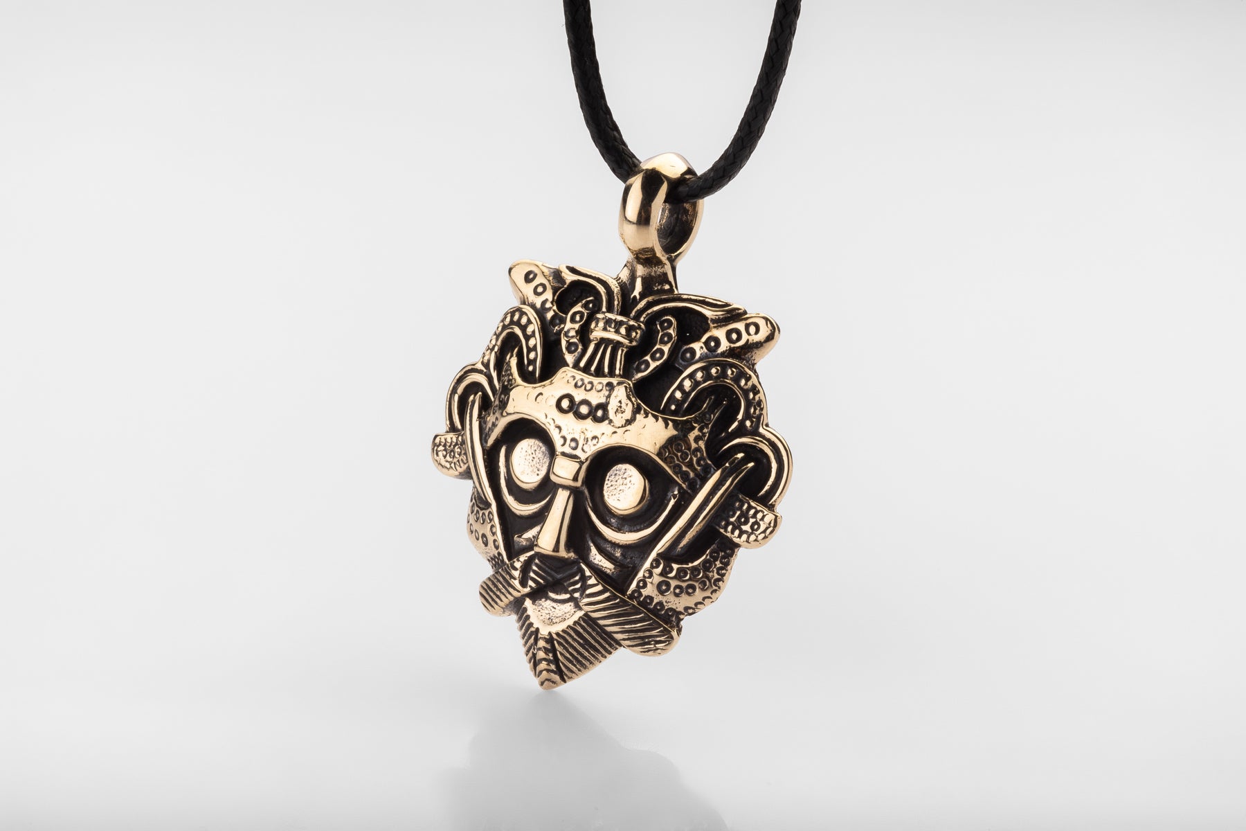 Handcrafted Brass Odin Mask Pendant – vkngjewelry