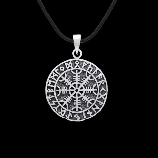 Helm of Awe Futhark Circle Sterling Silver Pendant | Viking Jewellery ...
