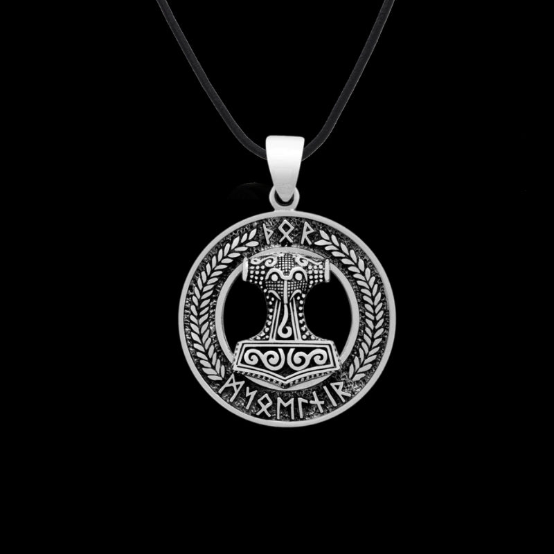 Mjölnir With Norse Runes Script Sterling Silver Pendant | Viking ...