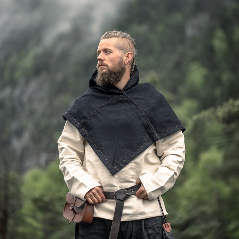 Skjoldehamn Gugel Viking “Halfdan” Black | Historical Clothes | VKNG ...