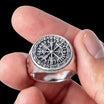 Vegvisir and Gungnir Sterling Silver Ring | Made On Demand | VKNG ...