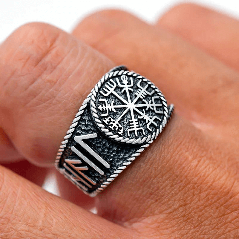 Vegvisir With Runes Ring 925 Sterling Silver | Viking Jewellery ...